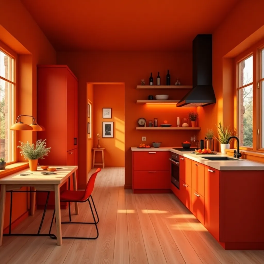 Orange Kitchen Decor Ideas - HomeDesignsAI