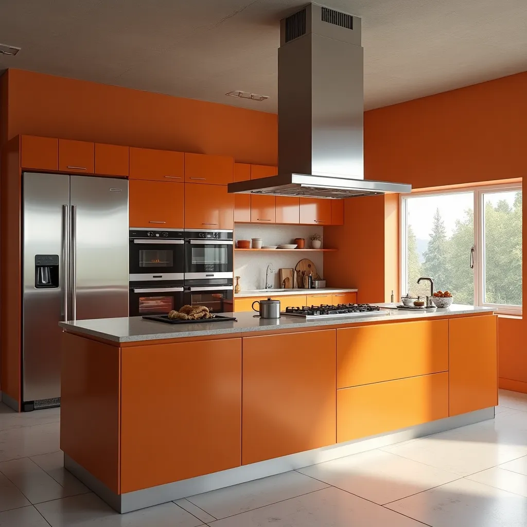 Orange Kitchen Decor Ideas - HomeDesignsAI