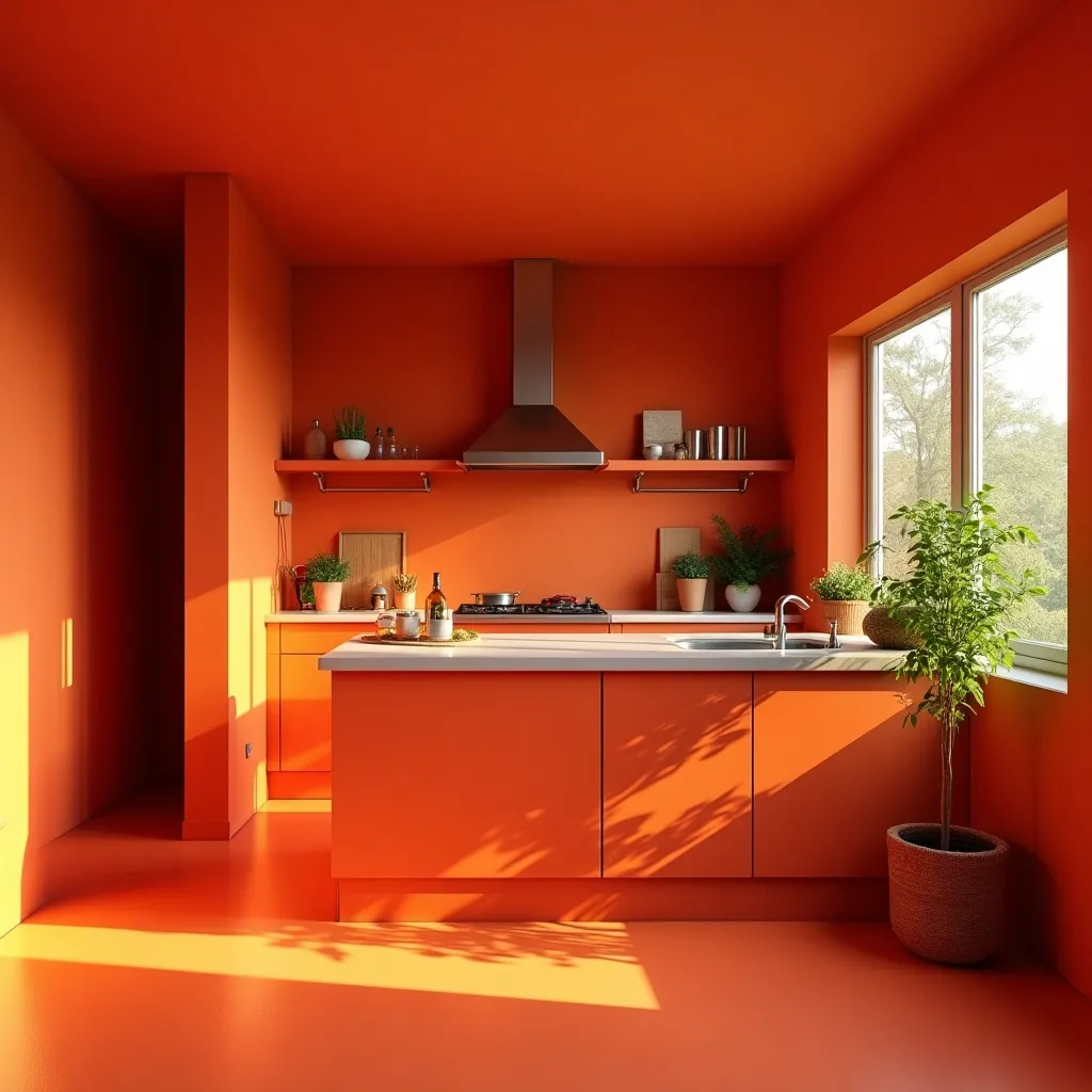 Orange Kitchen Decor Ideas - HomeDesignsAI