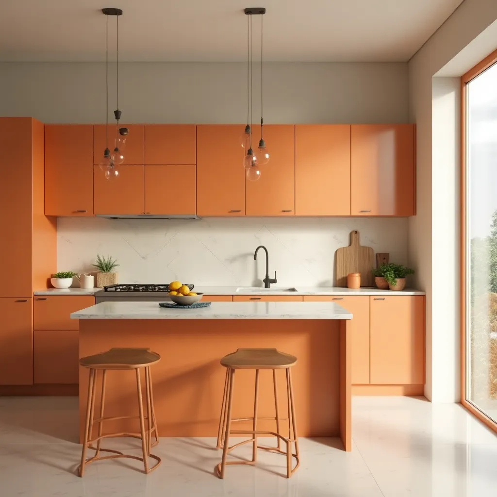 Orange Kitchen Decor Ideas - HomeDesignsAI