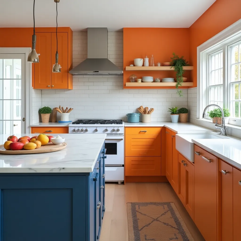 Orange Kitchen Decor Ideas - HomeDesignsAI