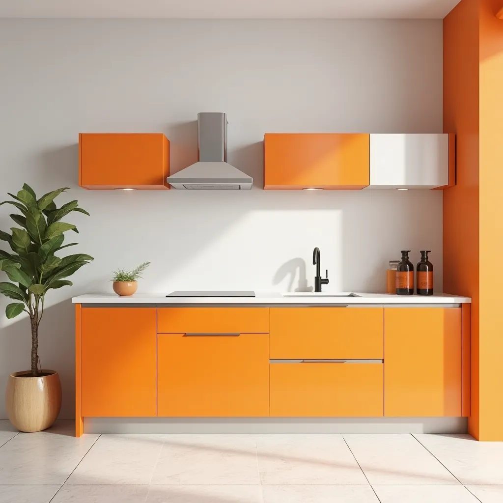 Orange Kitchen Decor Ideas - HomeDesignsAI