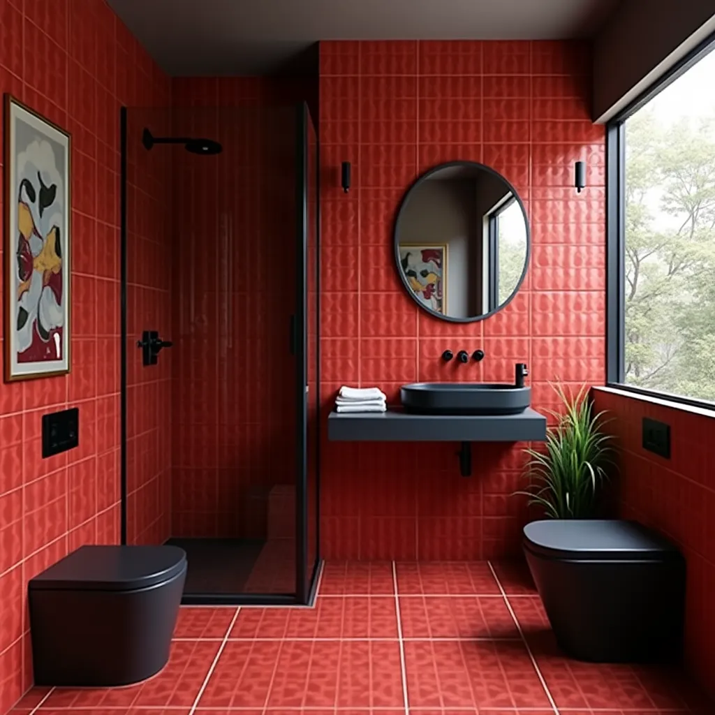 Red and Black Interior Design Ideas - HomeDesignsAI