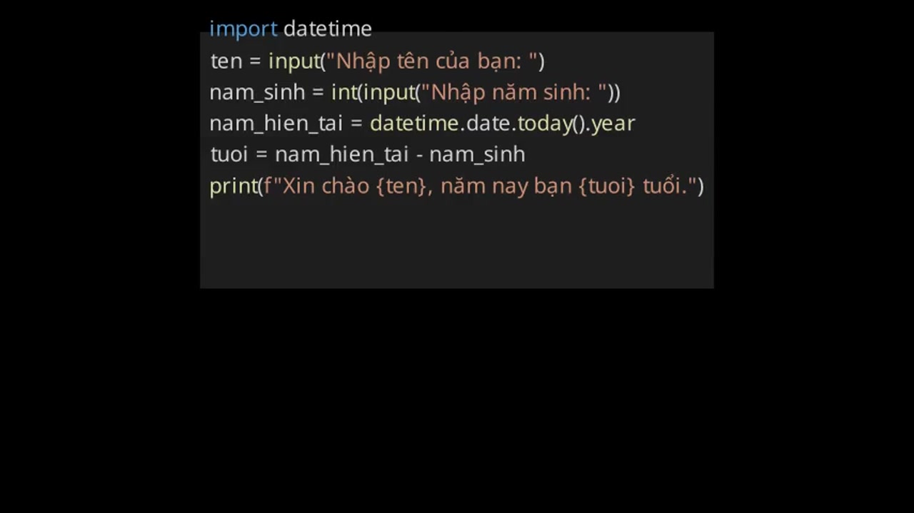 Neon Python Code Editor with Age Calculation | AnimG
