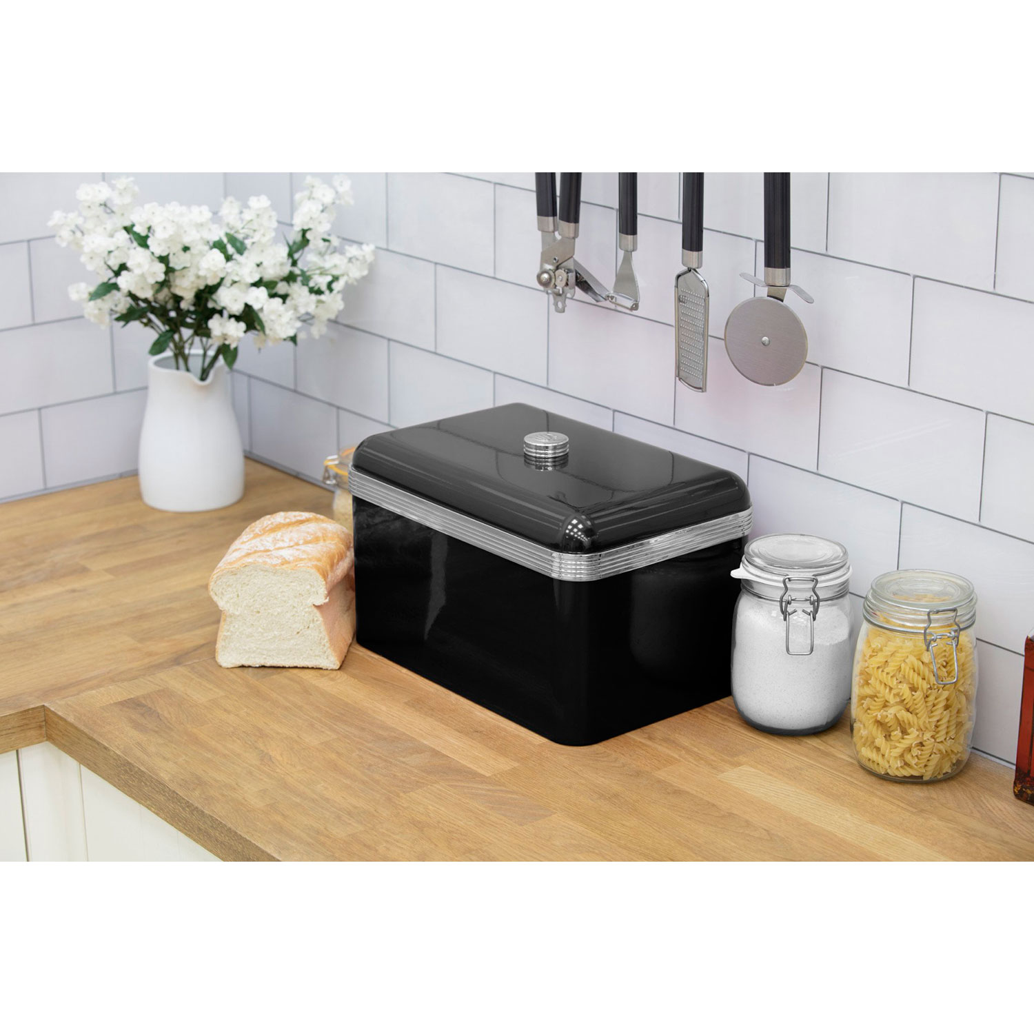 Swan Retro Swka1010 Bn Panera De Mesa Para Guardar Pan, Capacidad 18 ...