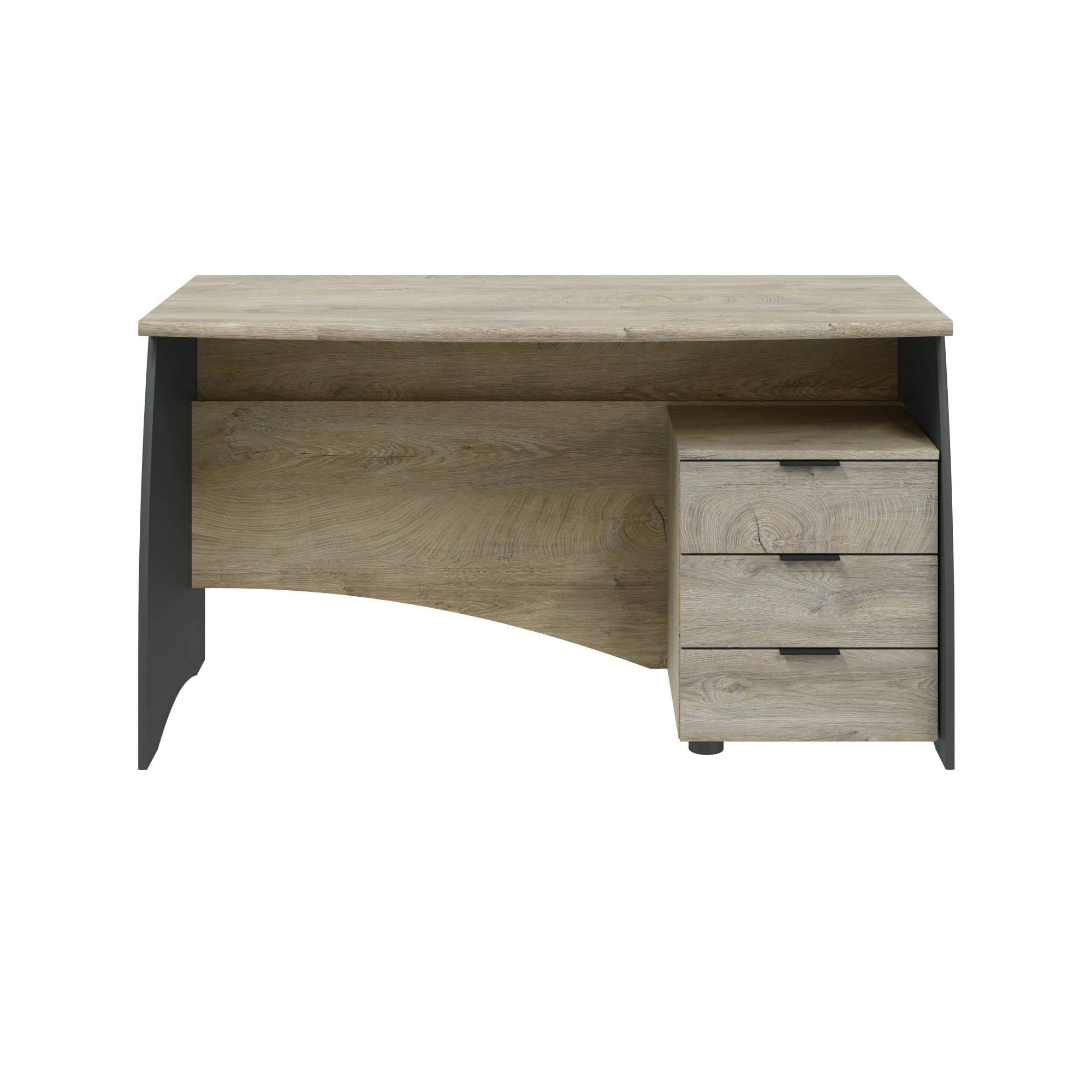 Escritorio Moderno Con Cajones, Escritorio De Oficina Con 3 Cajones, Mesa Para Pc, 136x67h74 Cm ...