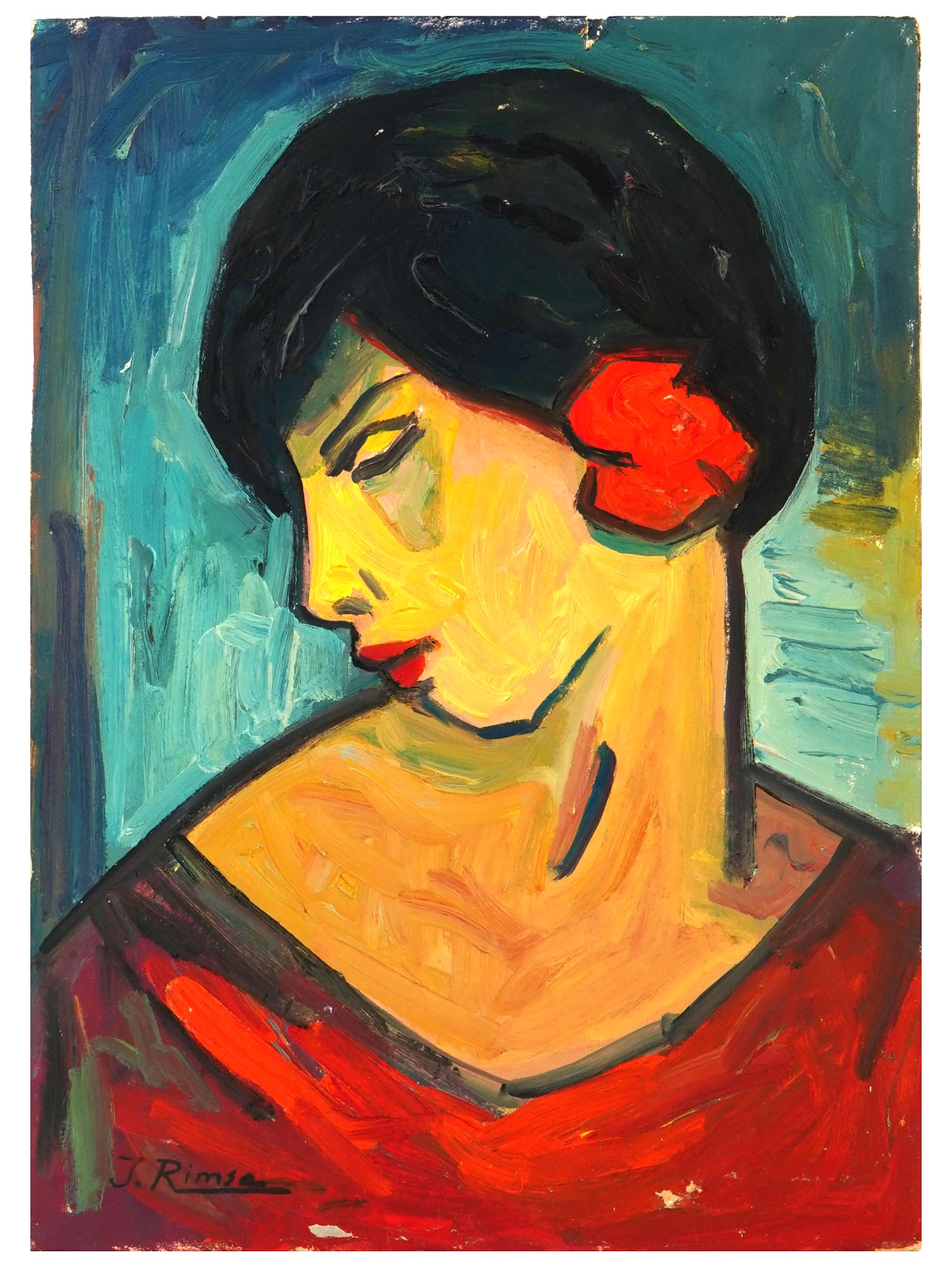 Lot 37 | LITHUANIAN OIL PORTRAIT PAINTING SIGNED JUAN RIMSA