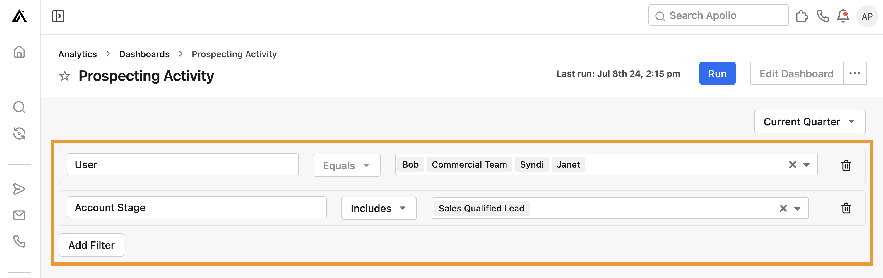 Use Analytics Dashboards – Apollo.io