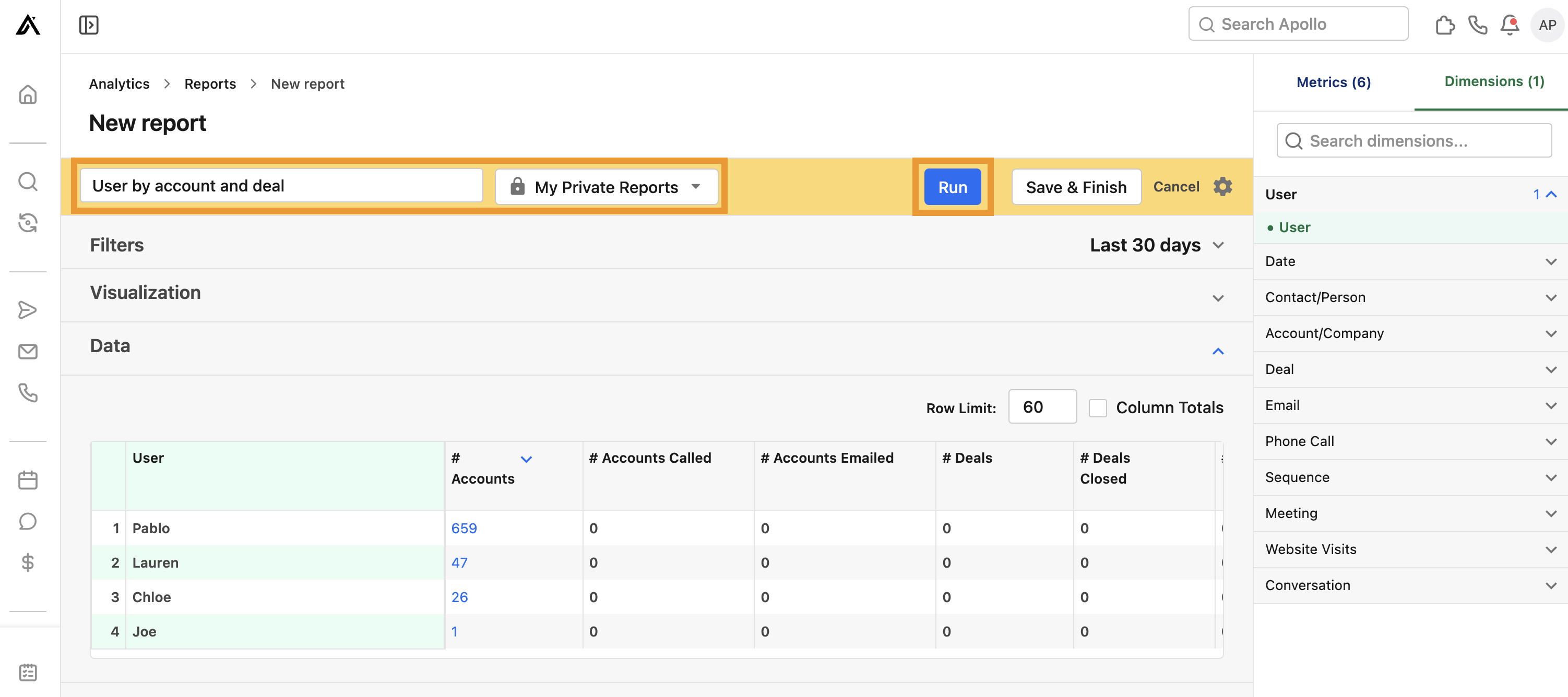 Use Analytics Reports – Apollo.io