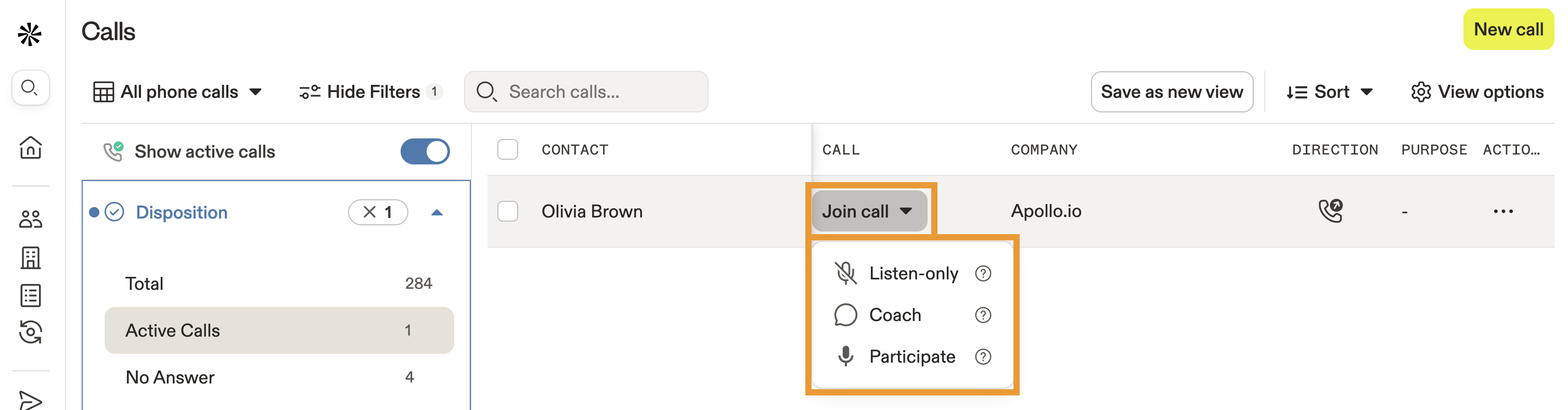Coach and Join Team Calls – Apollo