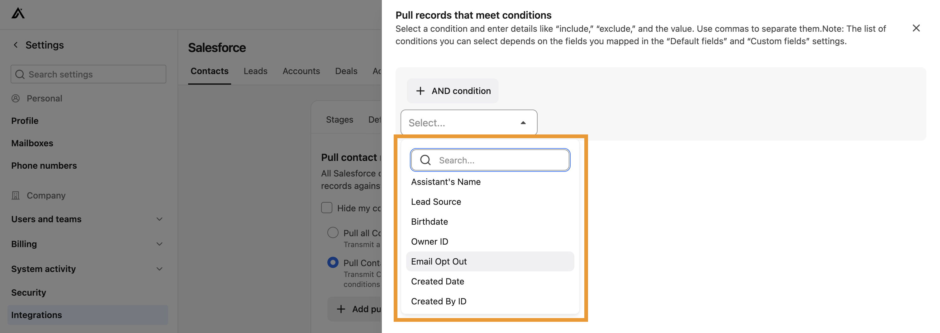 Configure Salesforce Pull Settings – Apollo.io