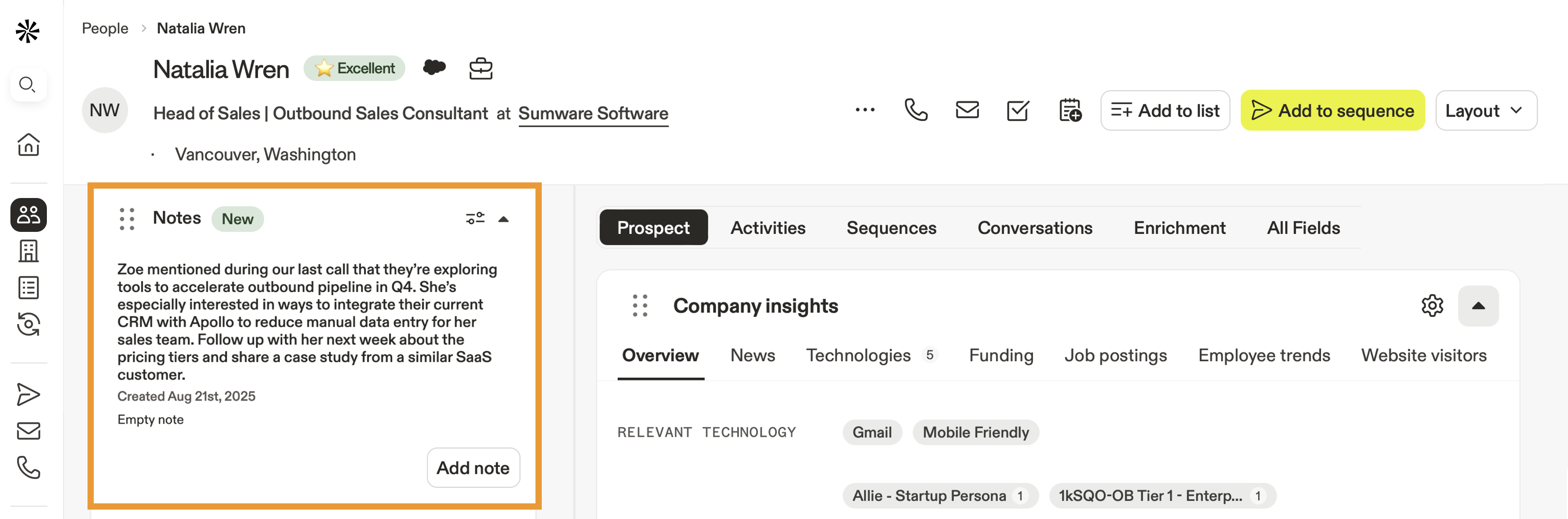 View and Edit Contacts – Apollo