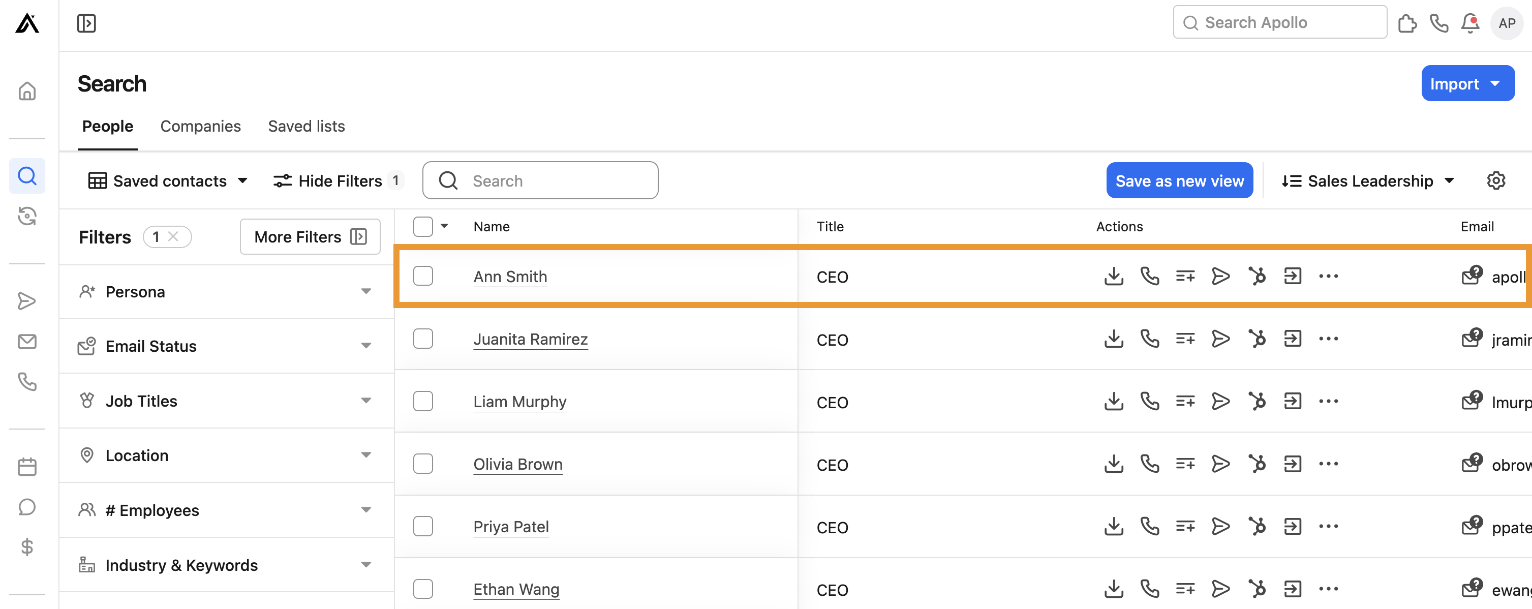 View and Edit Contacts – Apollo.io