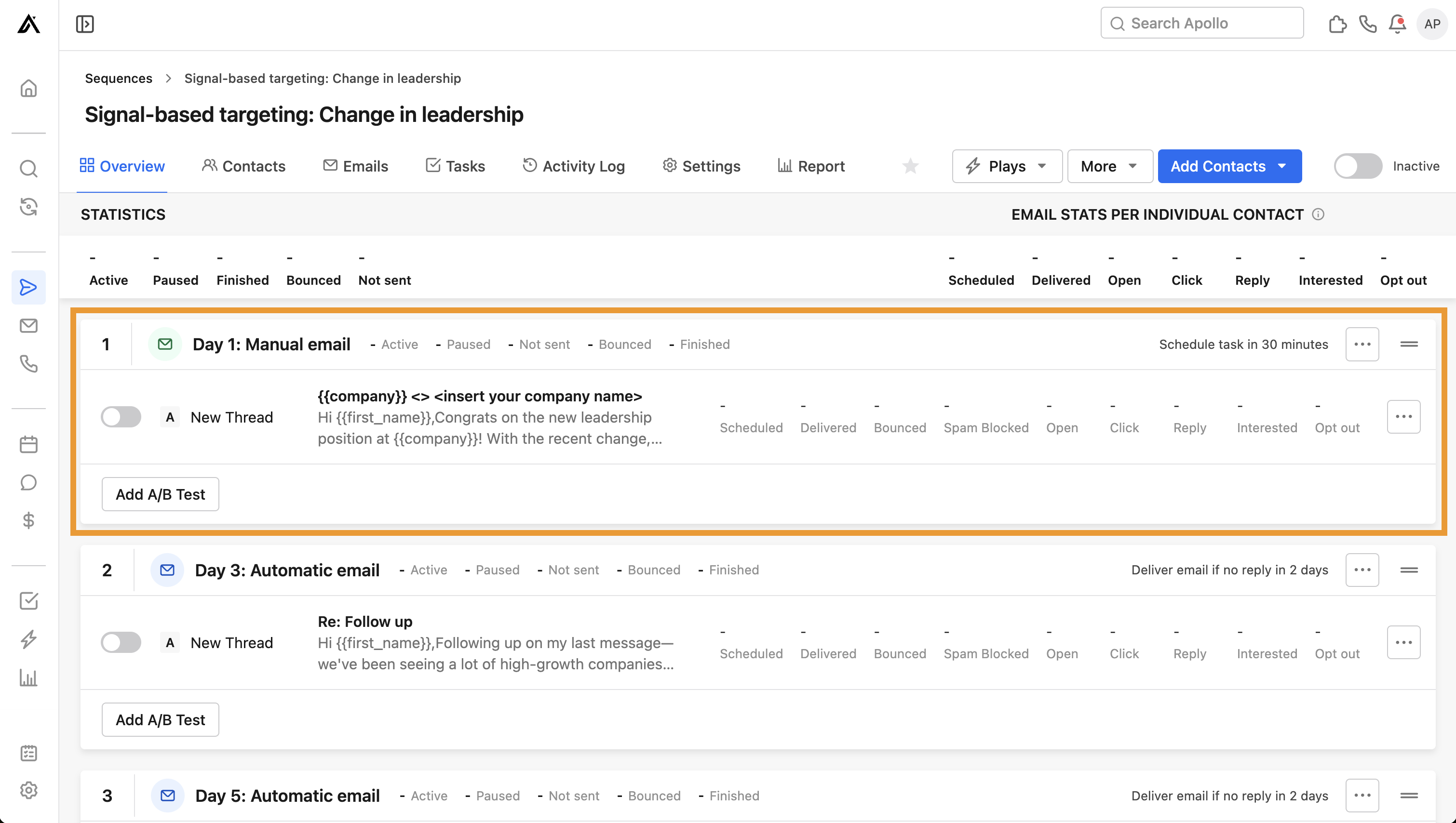 Create a Sequence – Apollo.io