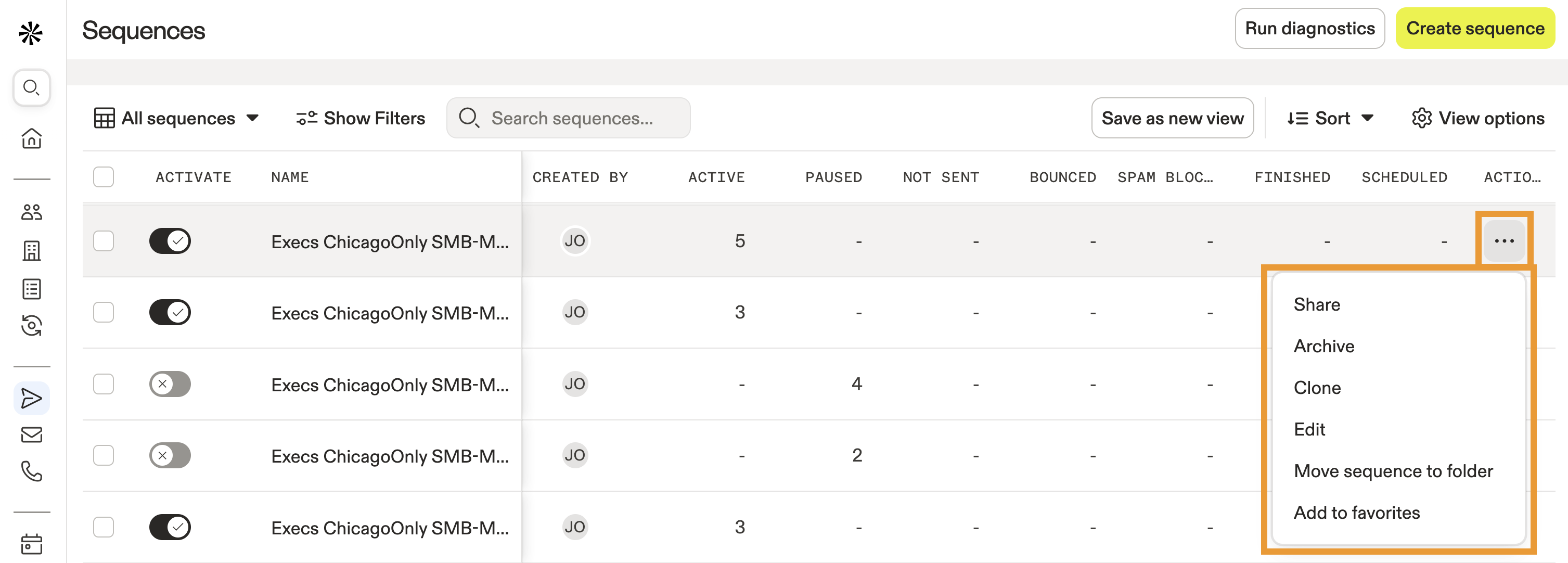 Create a Sequence – Apollo