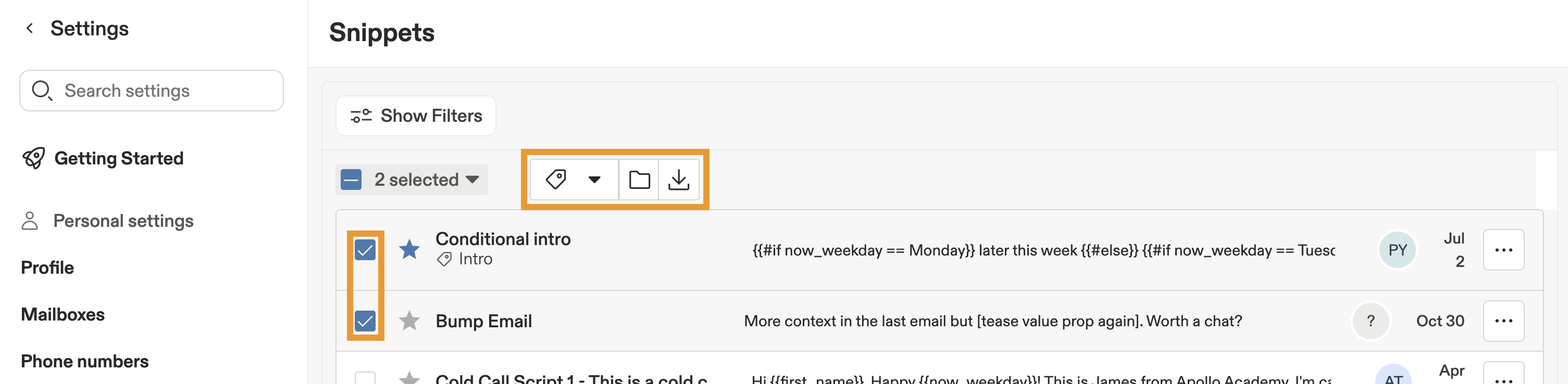 Create and Use Snippets – Apollo