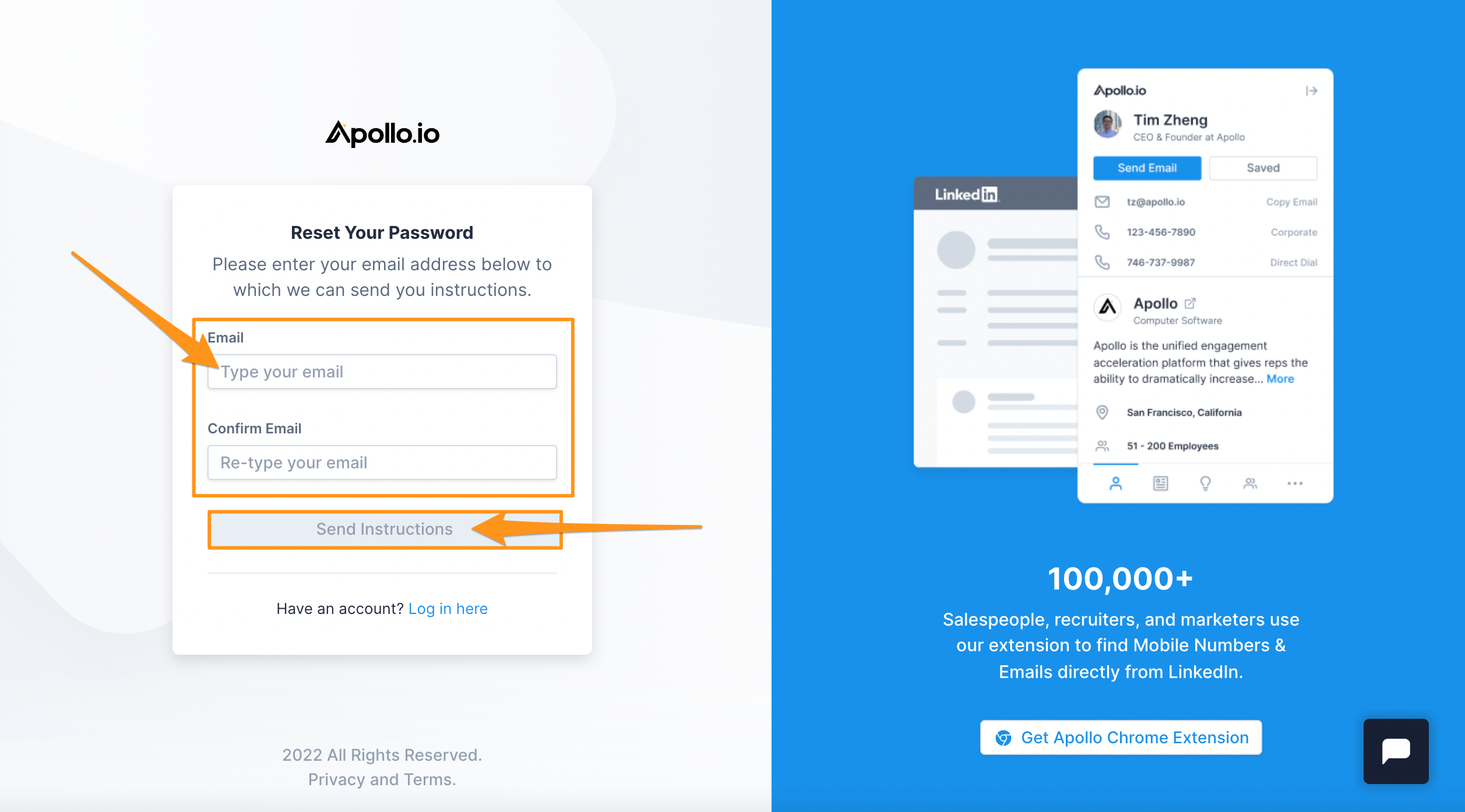 Reset Your Apollo Password – Apollo.io