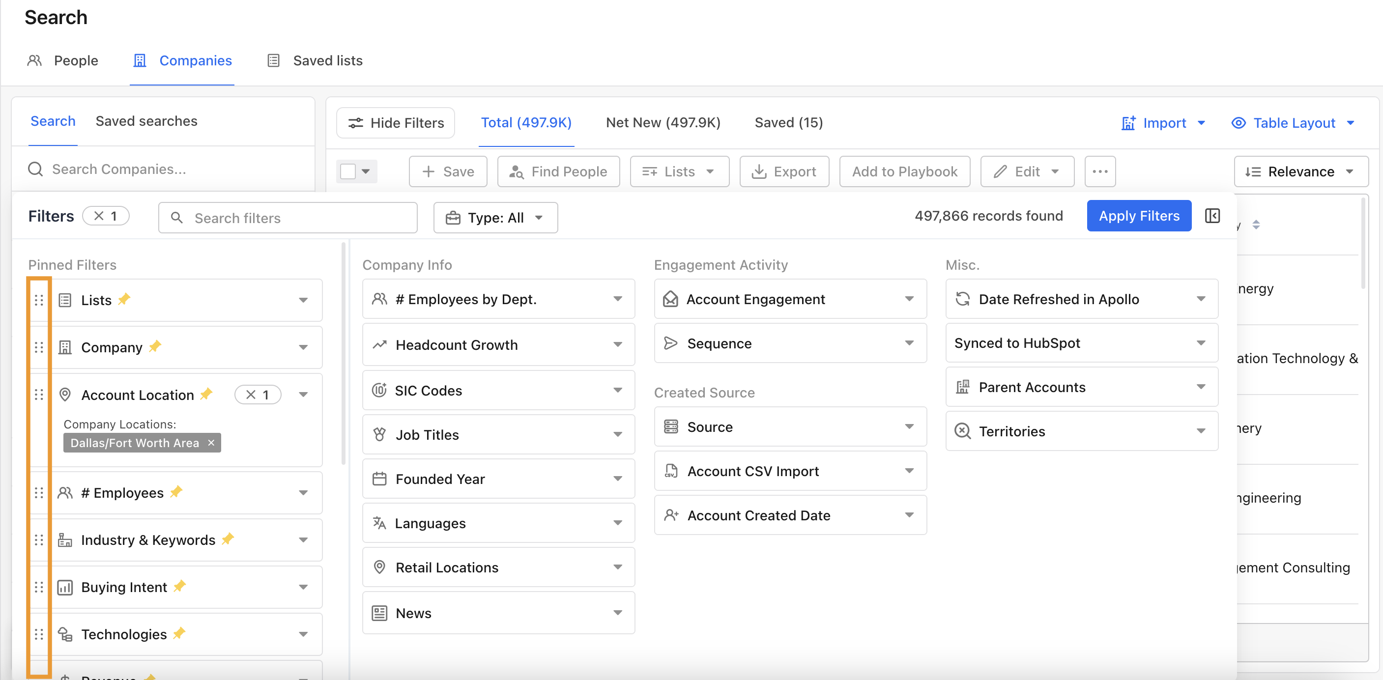 Search Filters Overview – Apollo.io