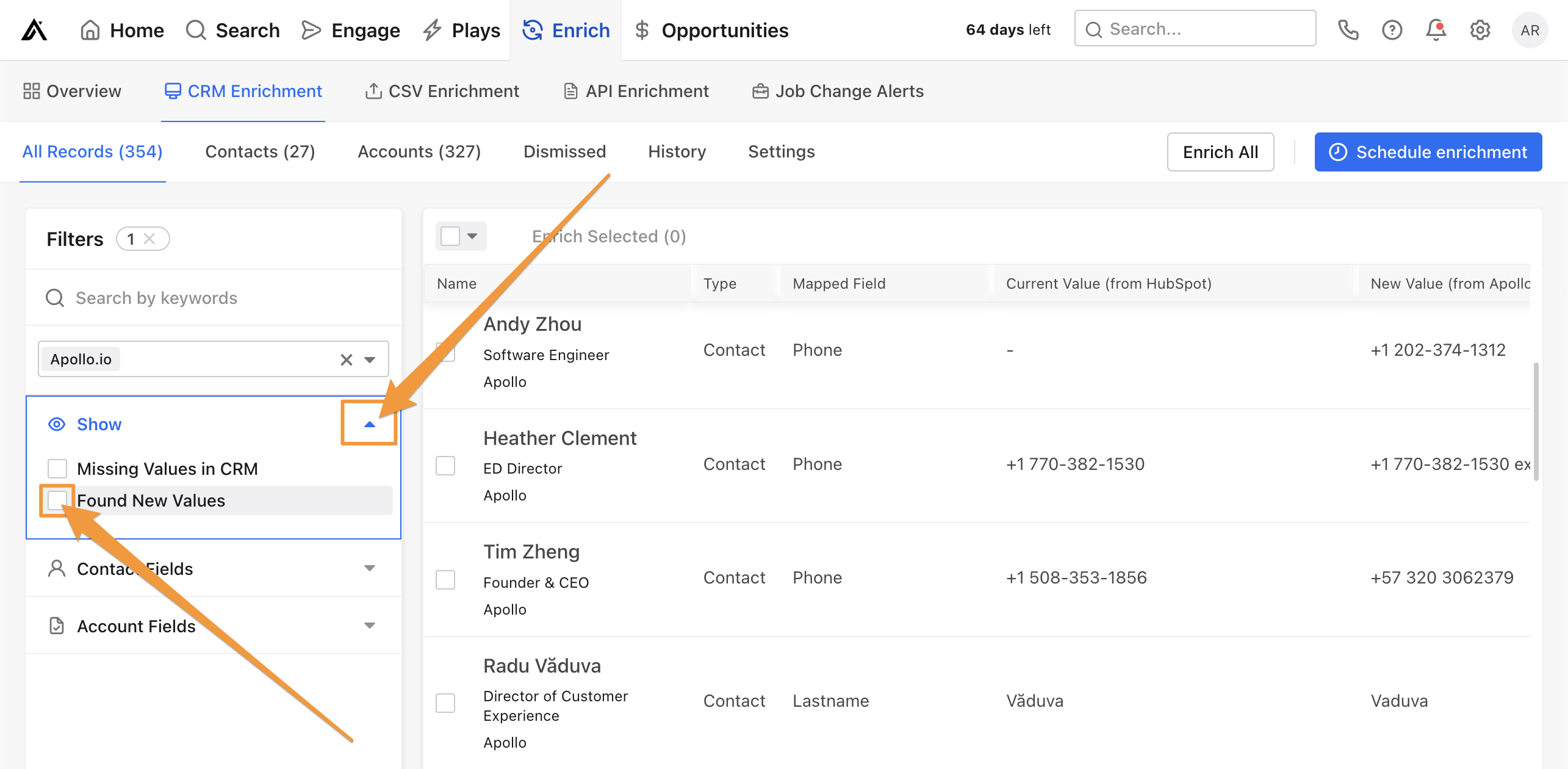 HubSpot Data Enrichment – Apollo.io