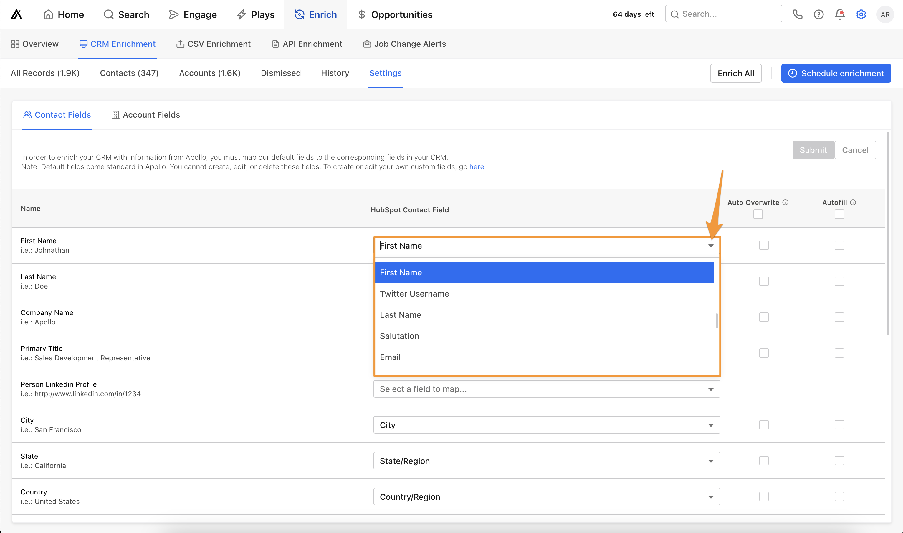 HubSpot Data Enrichment – Apollo