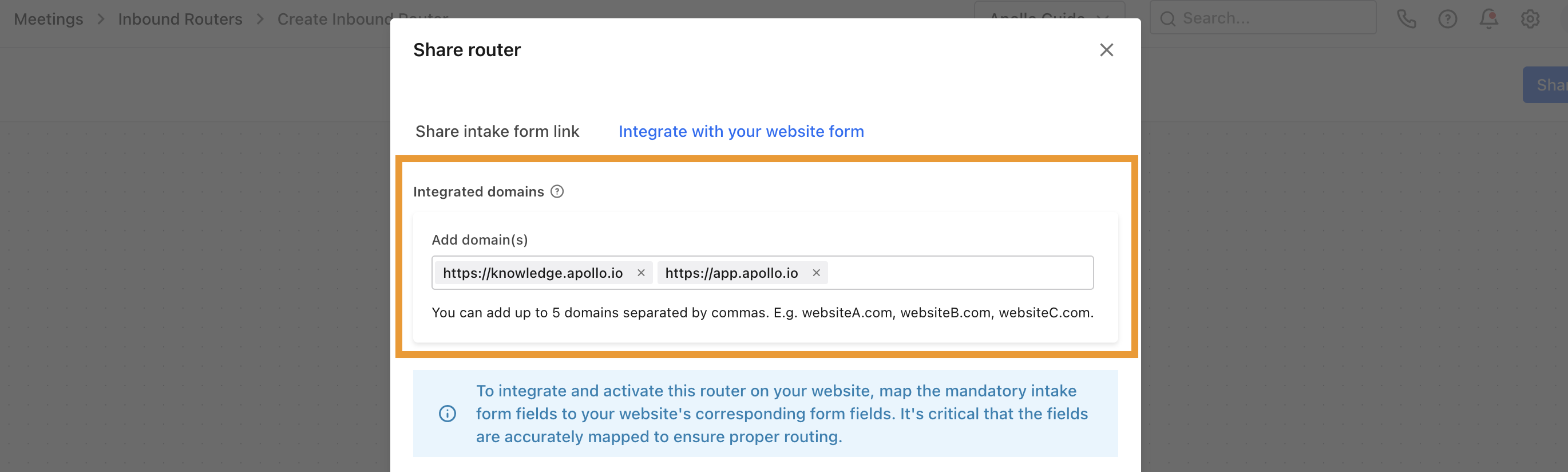 Integrate Your Web Forms with Meetings – Apollo.io