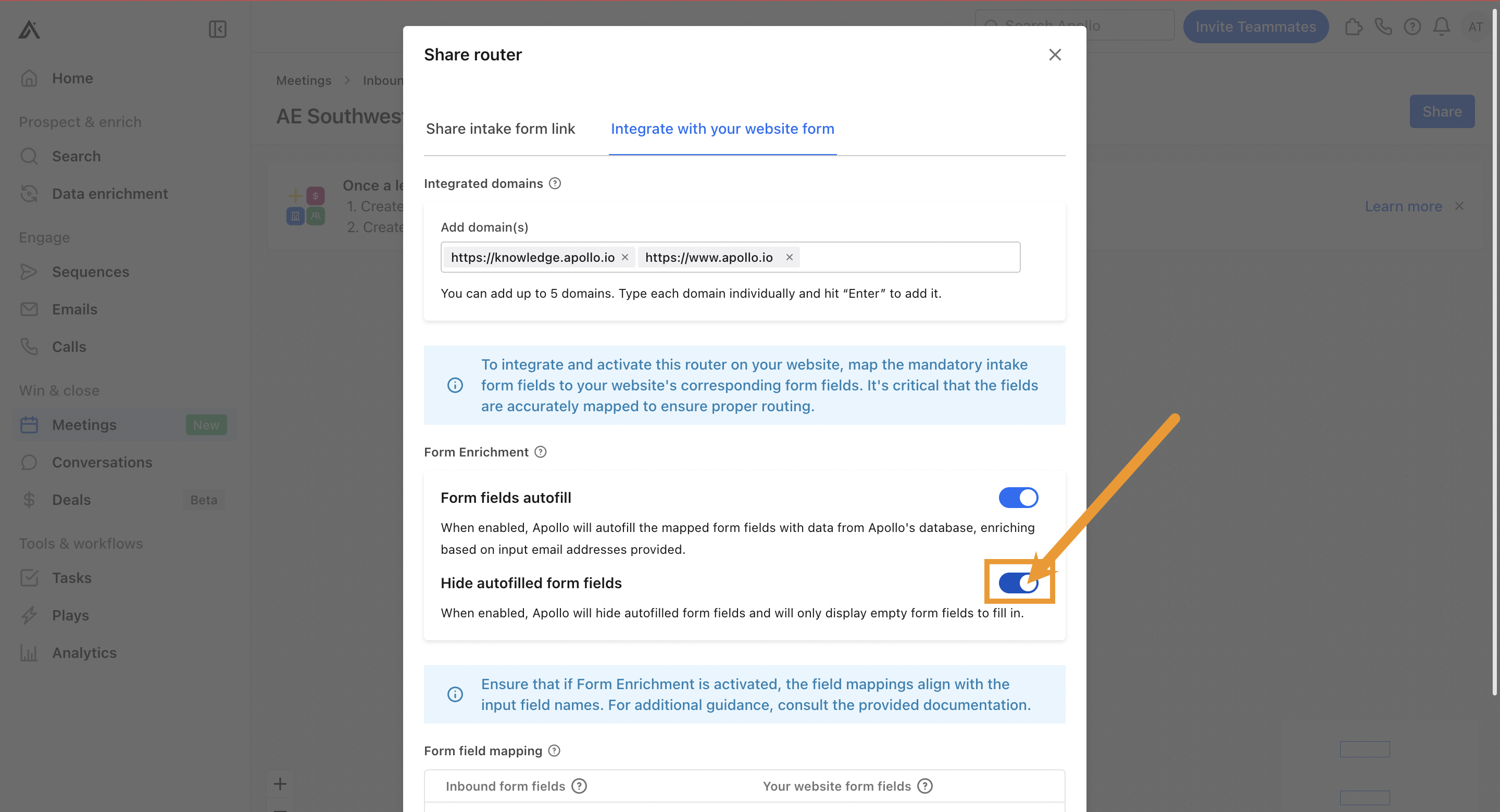 Integrate Your Web Forms with Meetings – Apollo.io