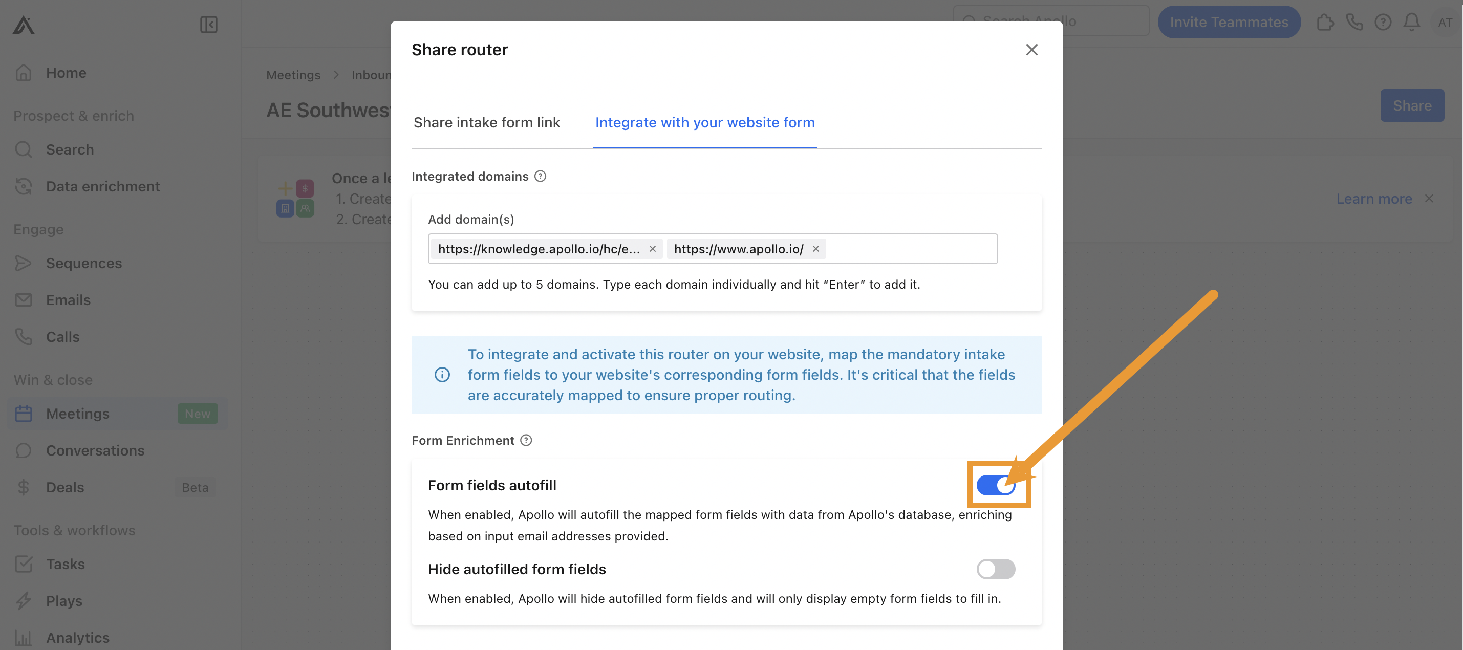 Integrate Your Web Forms with Meetings – Apollo.io