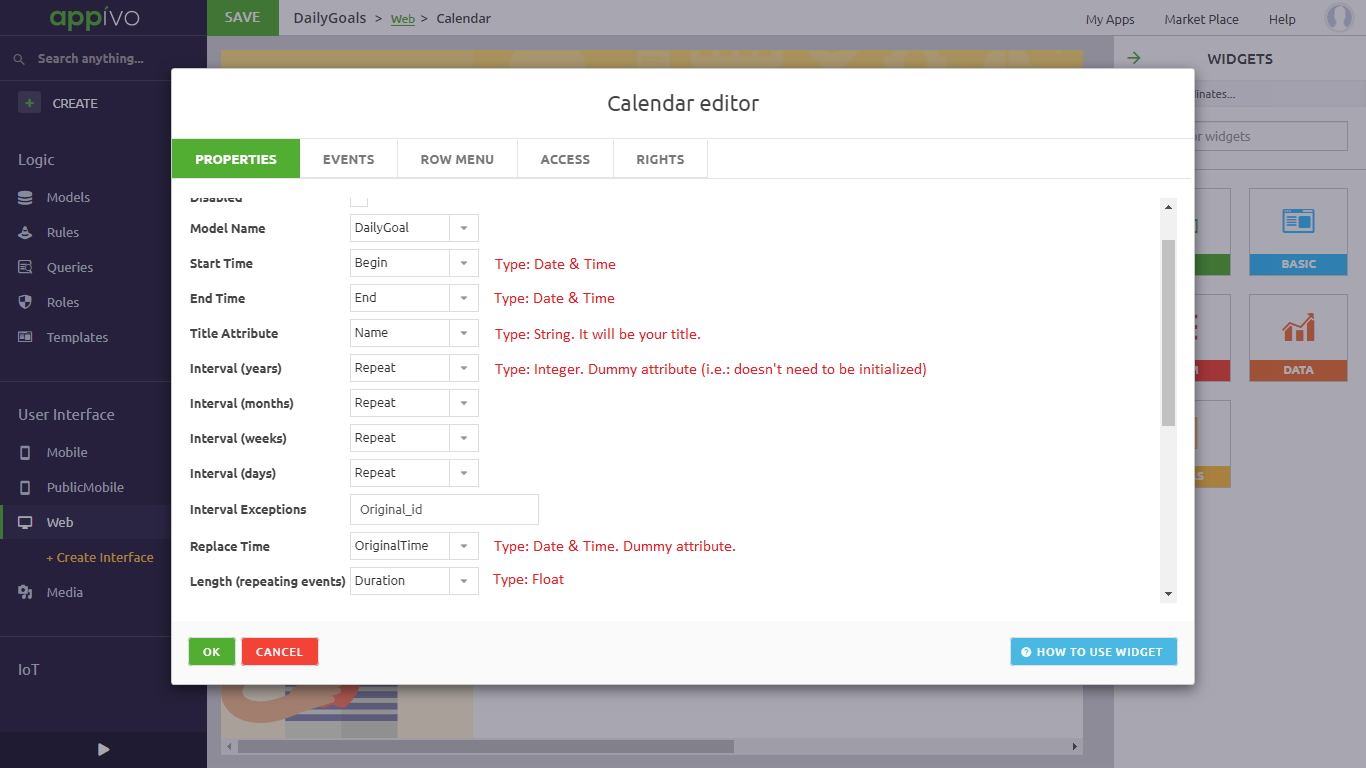 Calendar - Appivo Documentation