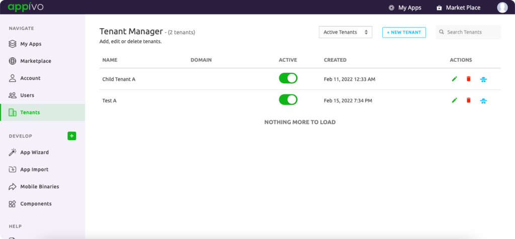 Tenant management - Appivo Documentation