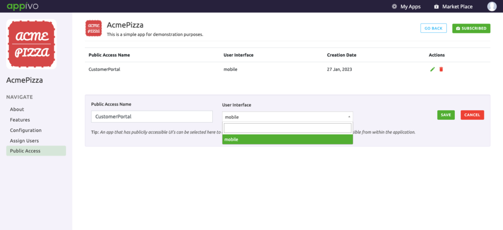 Public Access - Appivo Documentation