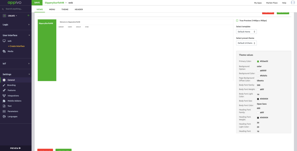 User Interface - Appivo Documentation