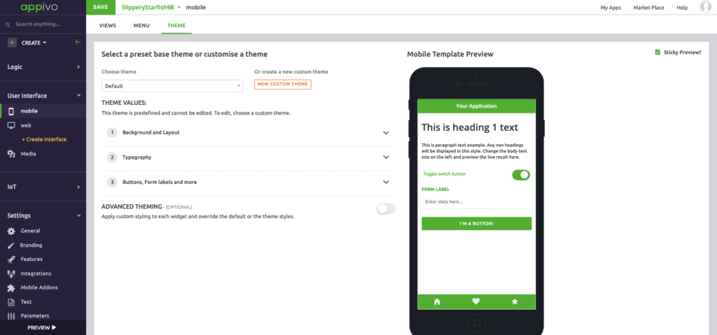 User Interface - Appivo Documentation