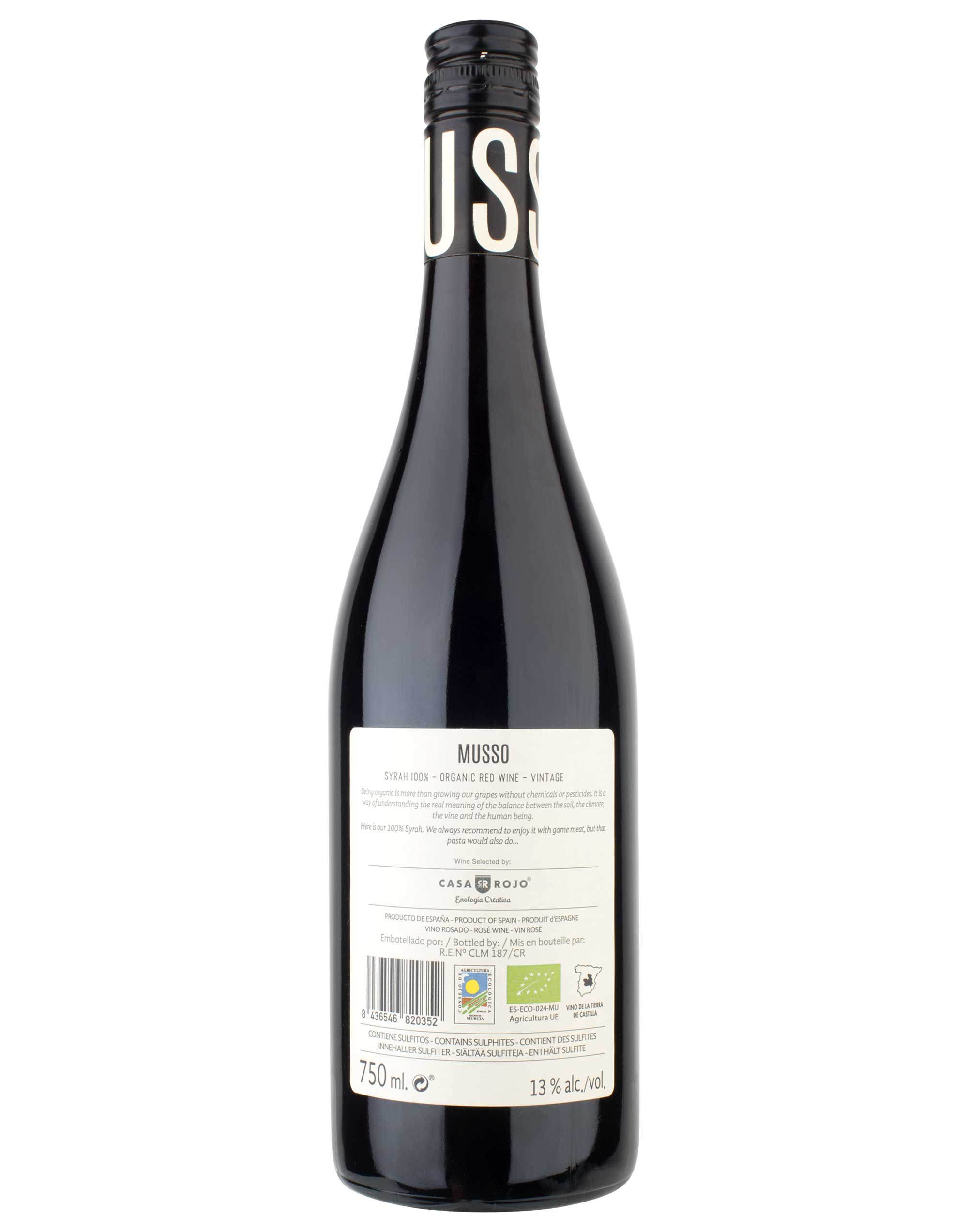 Vino de la tierra de Castilla IGP Musso Syrah Casa Rojo 2015 0,75 L