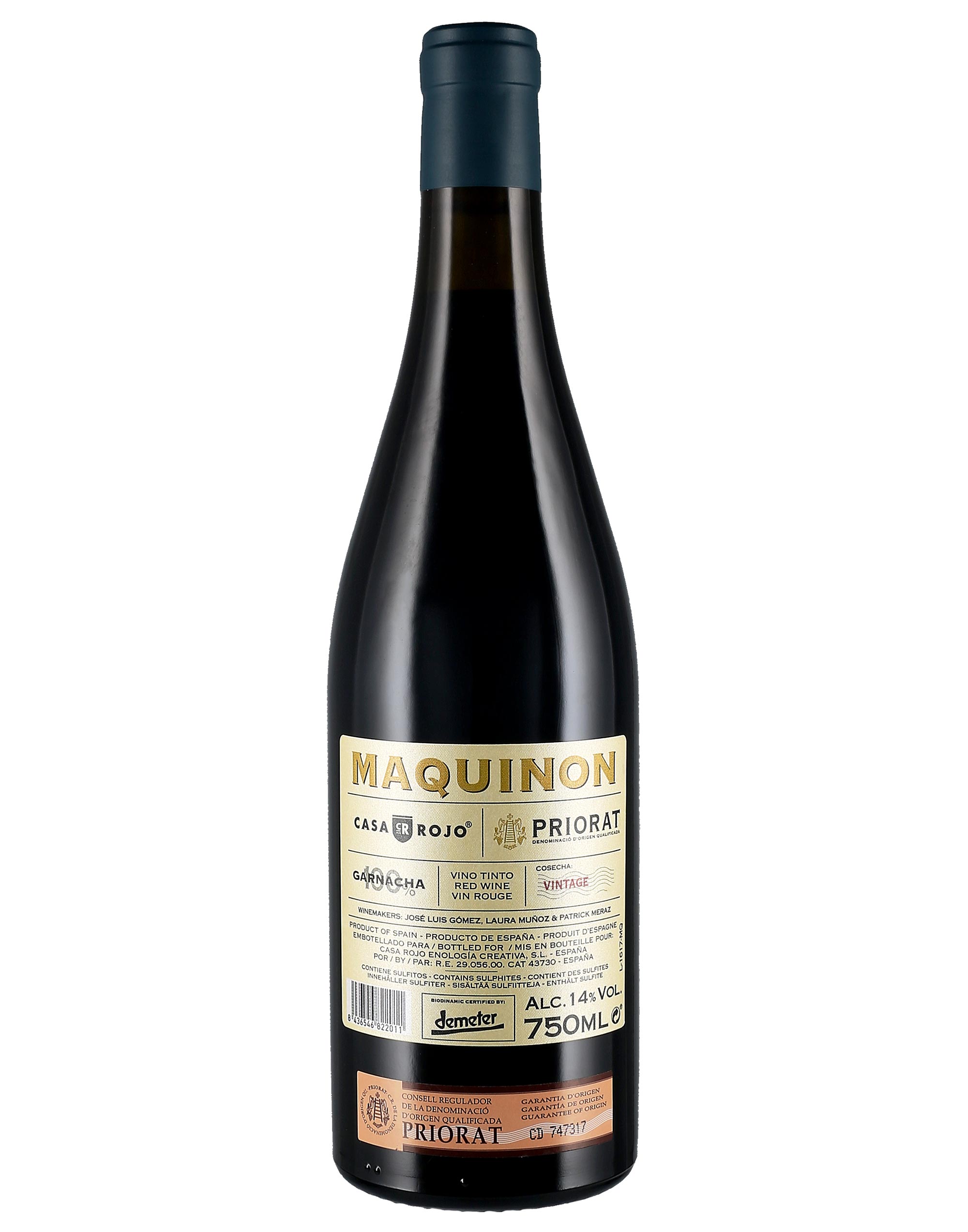 Priorat DOQ Maquinon Casa Rojo 2016 0,75 L, vino rosso