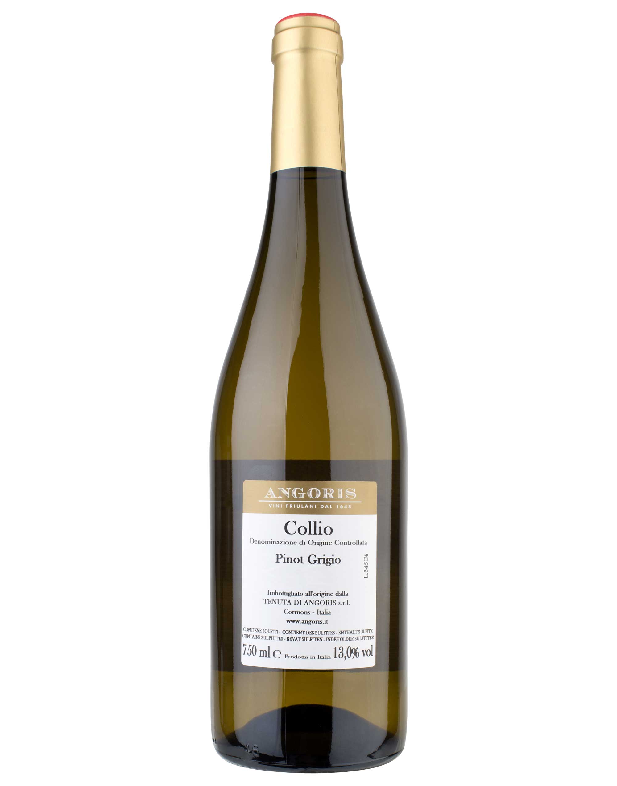 Collio DOC Pinot Grigio Tenuta di Angoris 2016 0,75 ℓ