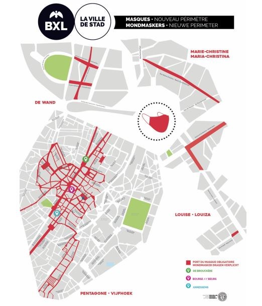 Face masks now mandatory on all busy streets in Brussels