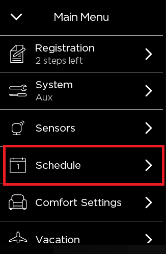 How do I program my schedule on my ecobee thermostat?