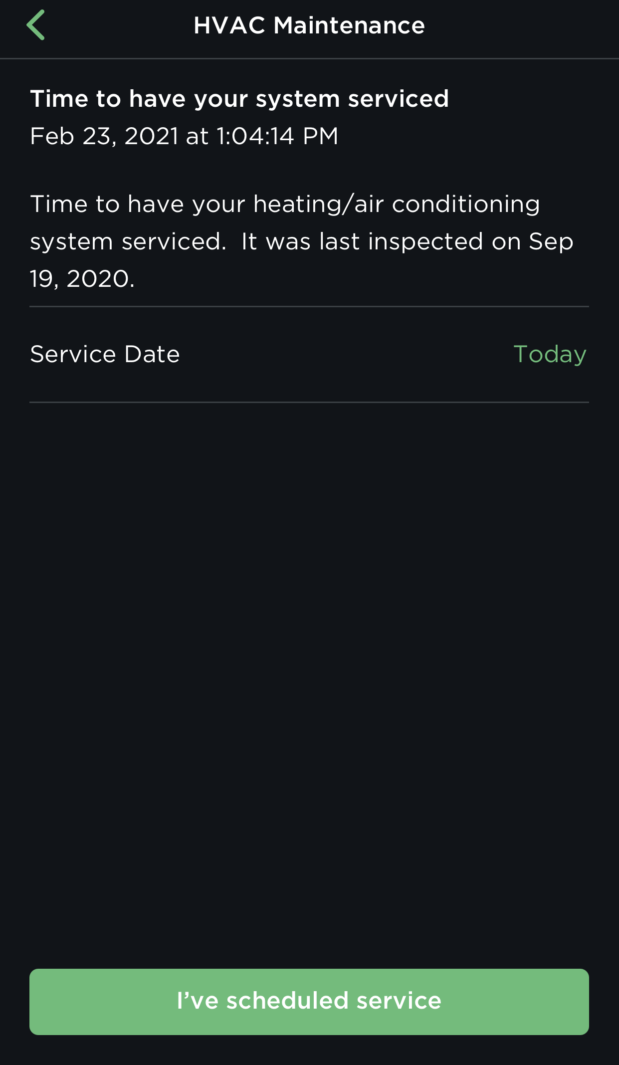 I received a "Service Reminder" from ecobee. What does this mean?