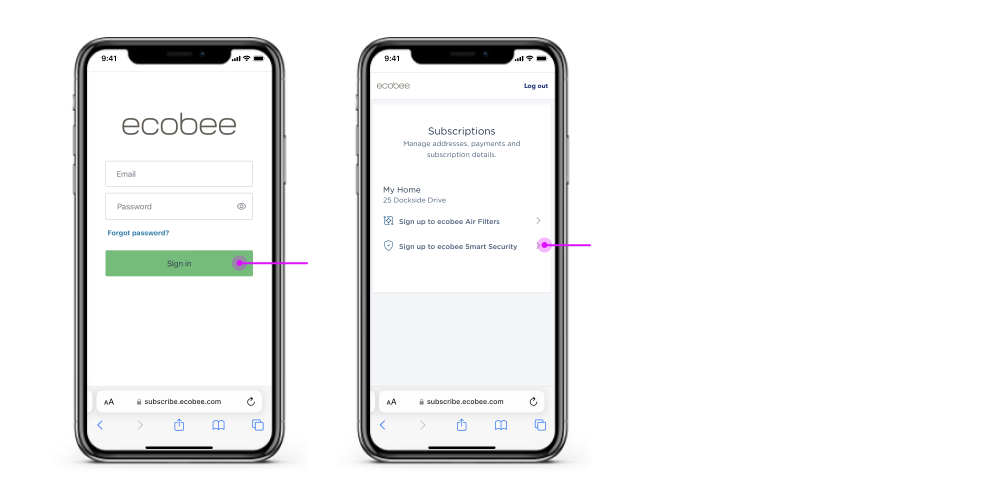 ecobee Smart Security and 24/7 Professional Monitoring set up ...
