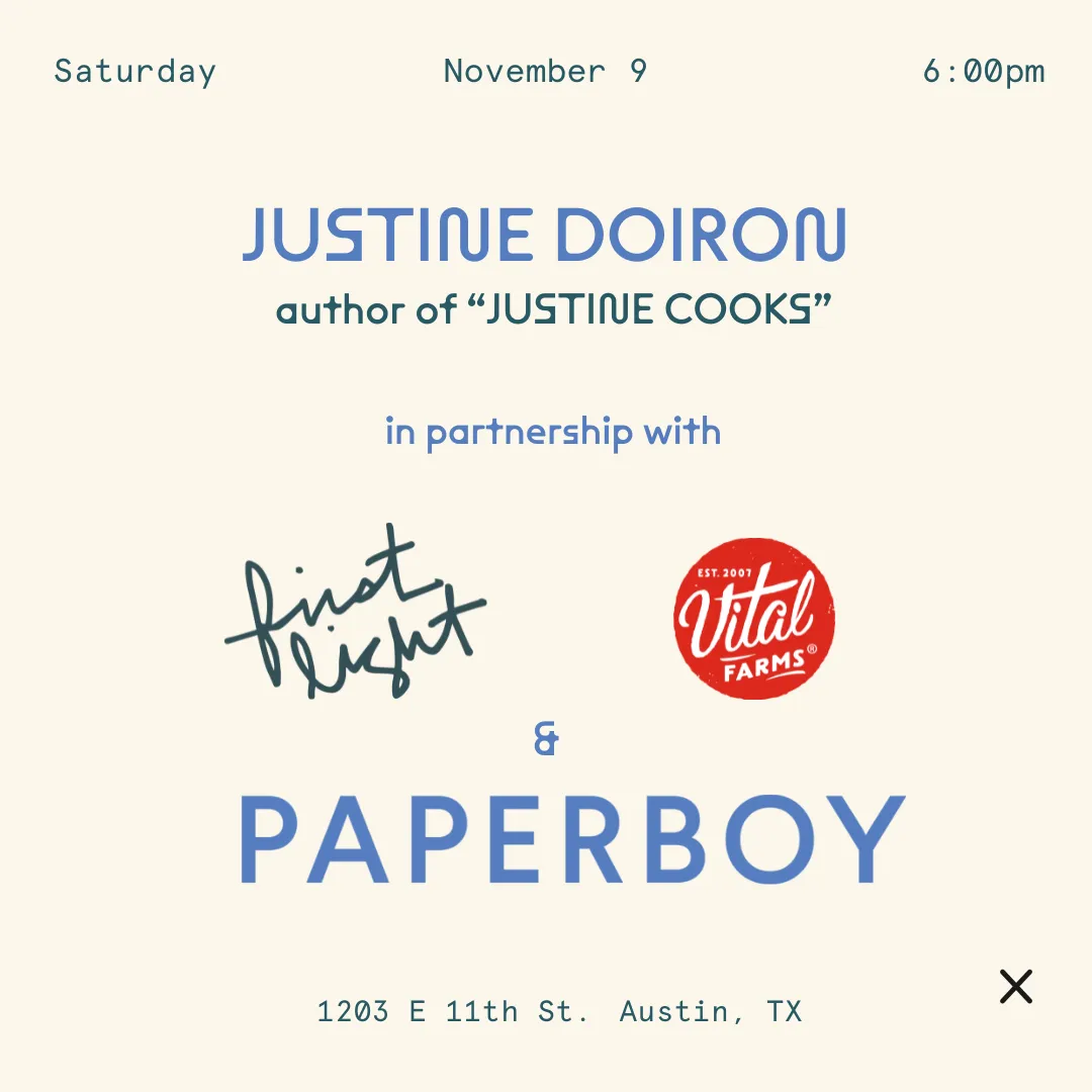 Join us for Justine Doiron at Paperboy in partnership with Vital Farms ...