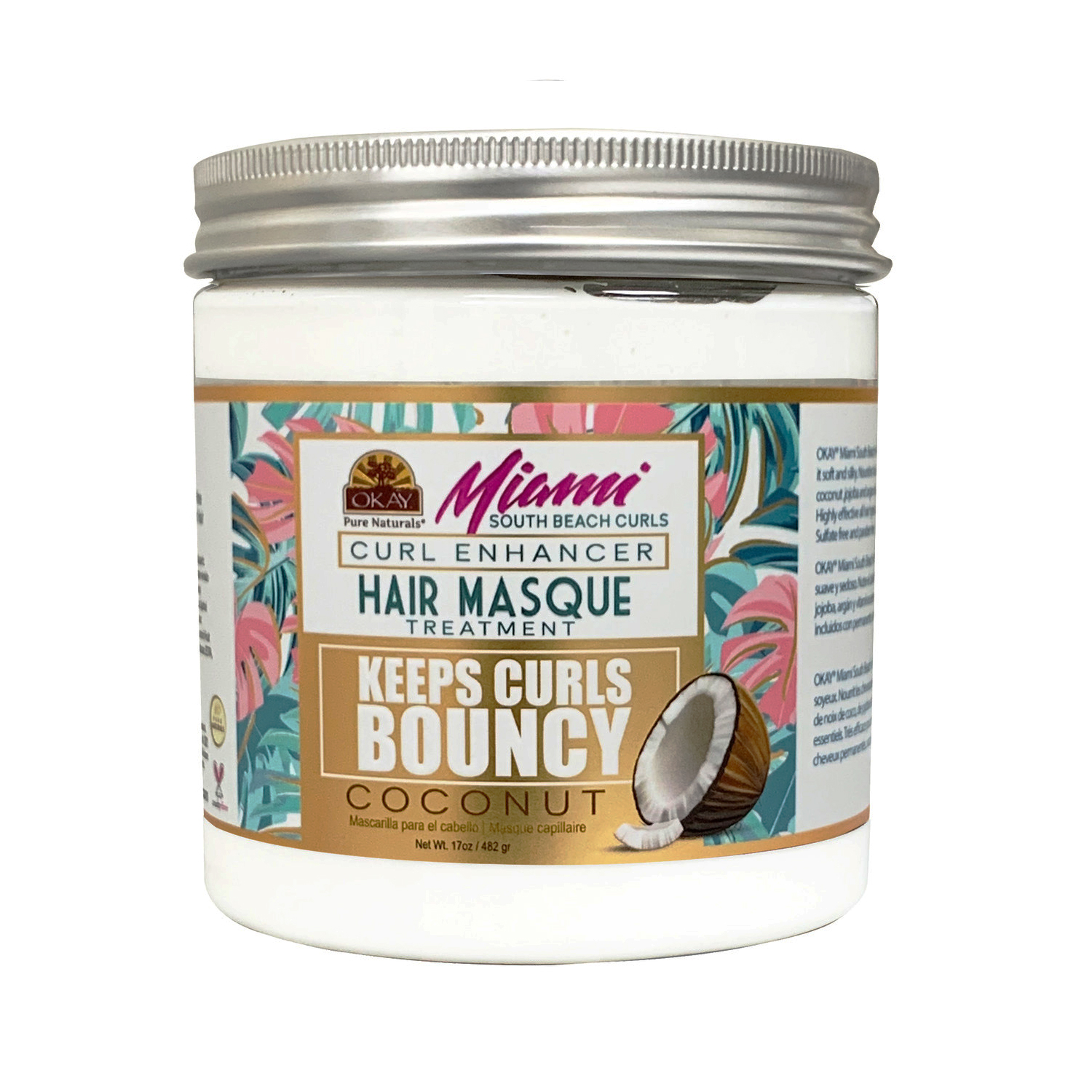OKAY- Miami South Beach Curls- Curl Enhancer Hair Masque Treatment 17oz ...