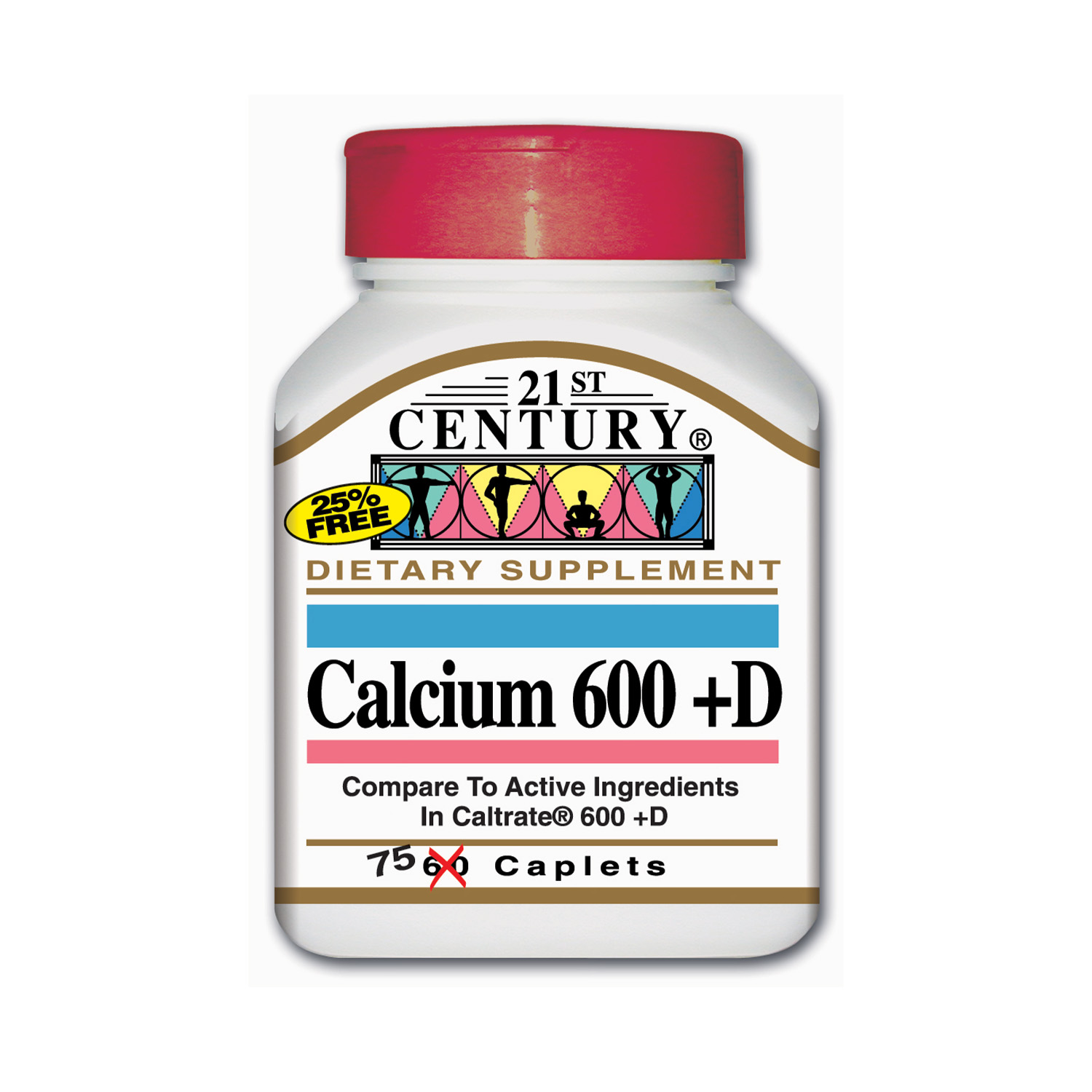 21st Century Calcium 600mg D3 75 Tablets - Aesthetic Today UAE
