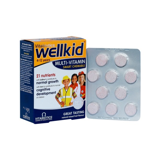 Vitabiotics Wellkid Smart Chewable 30 Tablets - Aesthetic Today UAE
