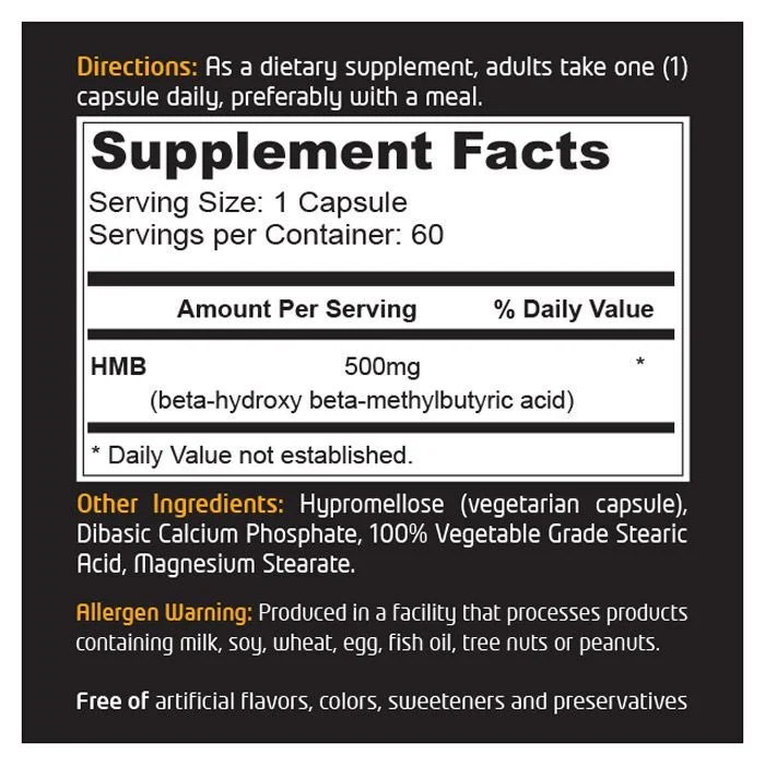 Muscle Core 500mg HMB 60 Capsules
