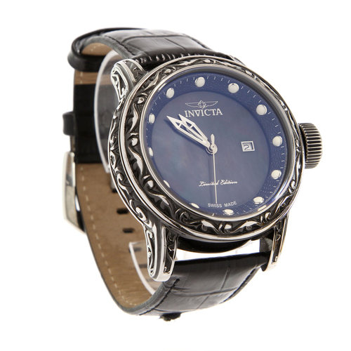 Invicta Excalibur Limited Edition Black Leather Strap 52mm Men's Watch ...