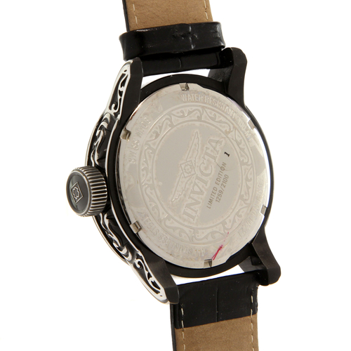 Invicta Excalibur Limited Edition Black Leather Strap 52mm Men's Watch ...