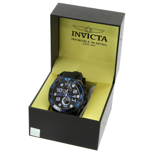 Invicta 17816 Pro Diver Chronograph Rubber Band Black 50mm Dial Men's ...