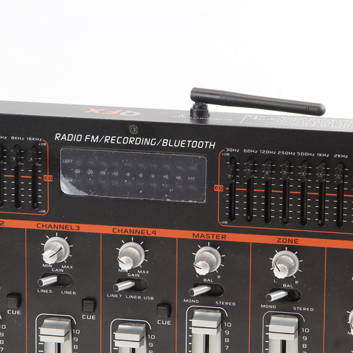 QFX “Pump up the Jam” Radio FM/Recording/Bluetooth 4-Channel DJ Mixer ...