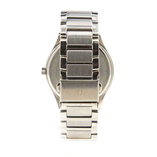 Bulova Men's 40mm Diamond Accent Black Dial Stainless Steel Watch ...