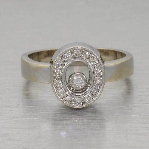 14k White Gold Free Floating Diamond Fashion Ring | Outofpawn.com